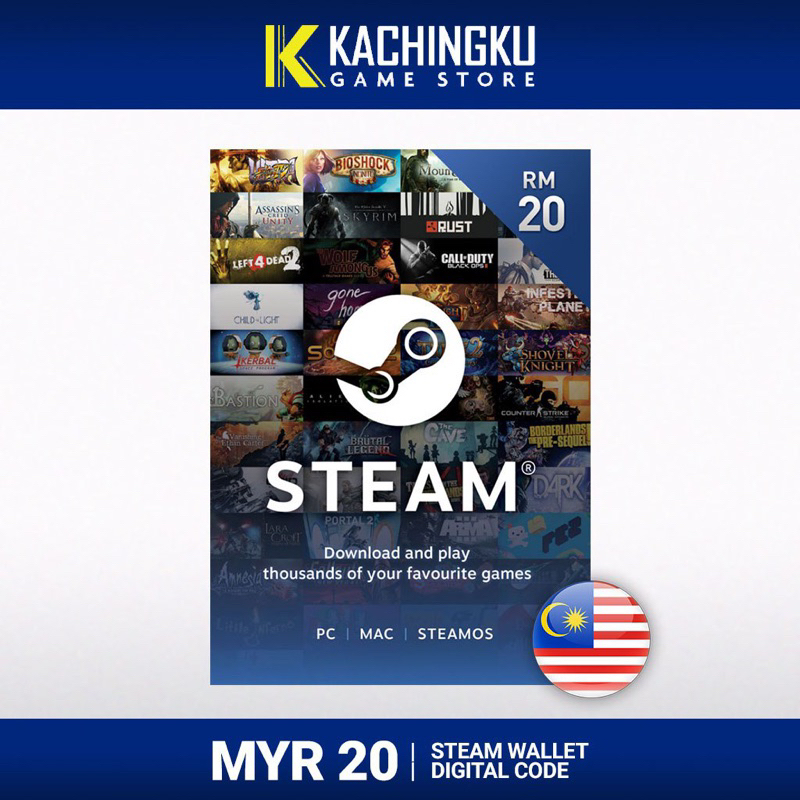 Steam Wallet Code (MALAYSIA / MY) - RM20 | Shopee Malaysia