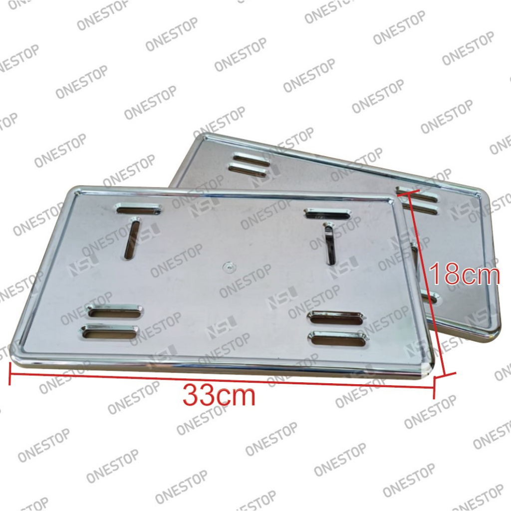 🔥READY STOCK🔥Square Size Universal Chrome Number Plate Frame (1pc ...