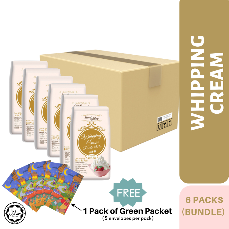 SNOW WHIP WHIPPING CREAM POWDER 500G 6PEK + FREE GIFT (BUNDLE PACK ...