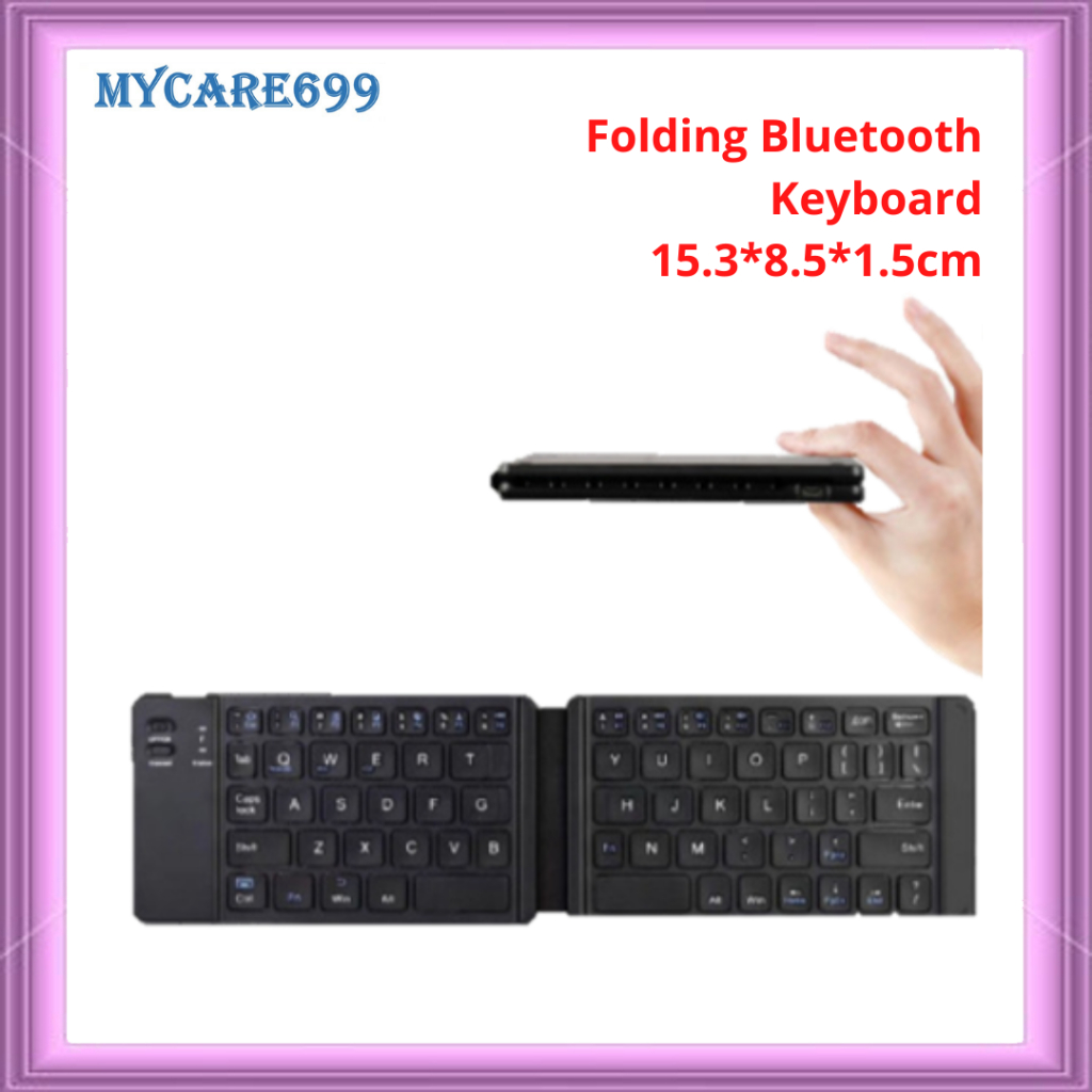 Wireless Bluetooth Mini Keyboard Foldable Light Slim Silent Keypad for ...