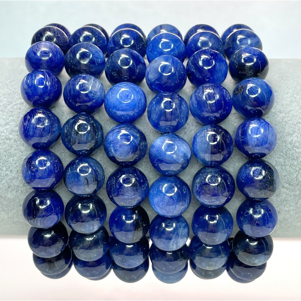 Natural Blue Kyanite (Color Enhance) Bracelet Gelang 8mm - 12mm 蓝晶石手串 ...
