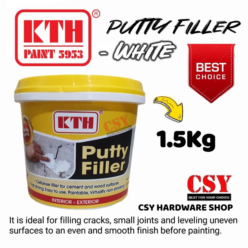 KTH Putty Filler White / Wall Putty Filla / Cement Putih tutup lubang ...