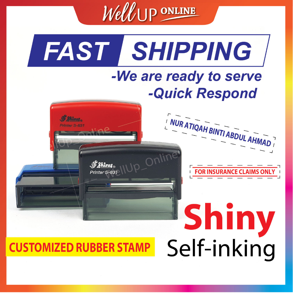 Shiny S-831 (Cop Nama) Rubber Stamp 10 x 70mm cop buku latihan | Shopee ...
