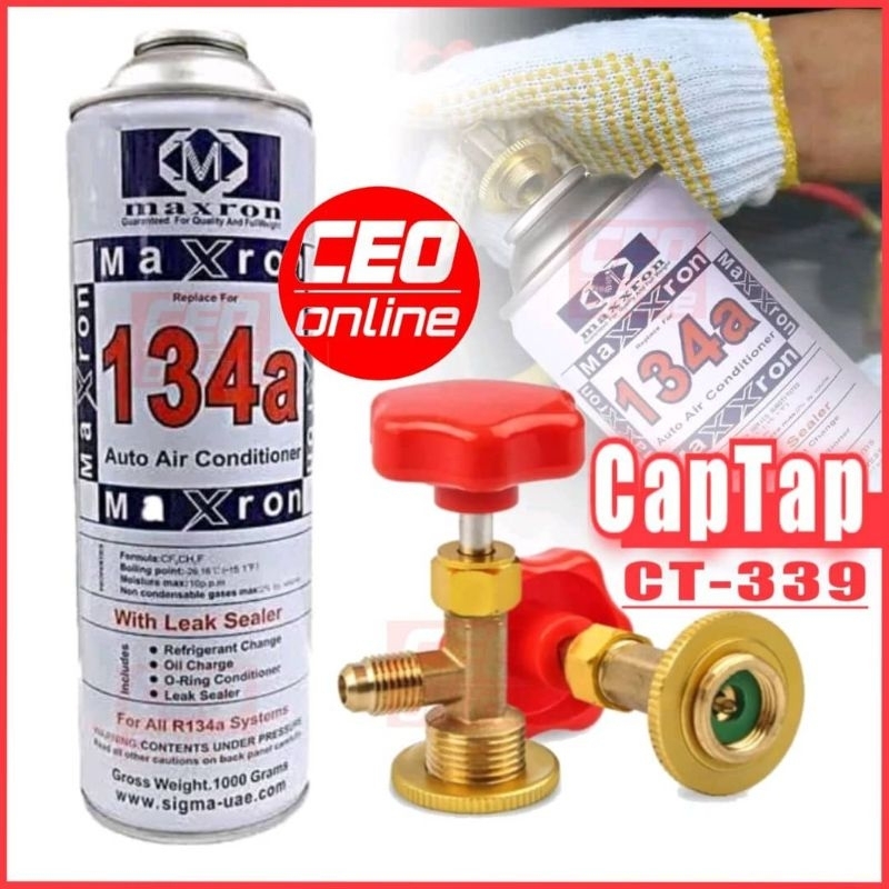 CEO 🇲🇾 Cap Tap R134a Refill Adapter M14 Car Valve Cap Dispenser Car Air ...