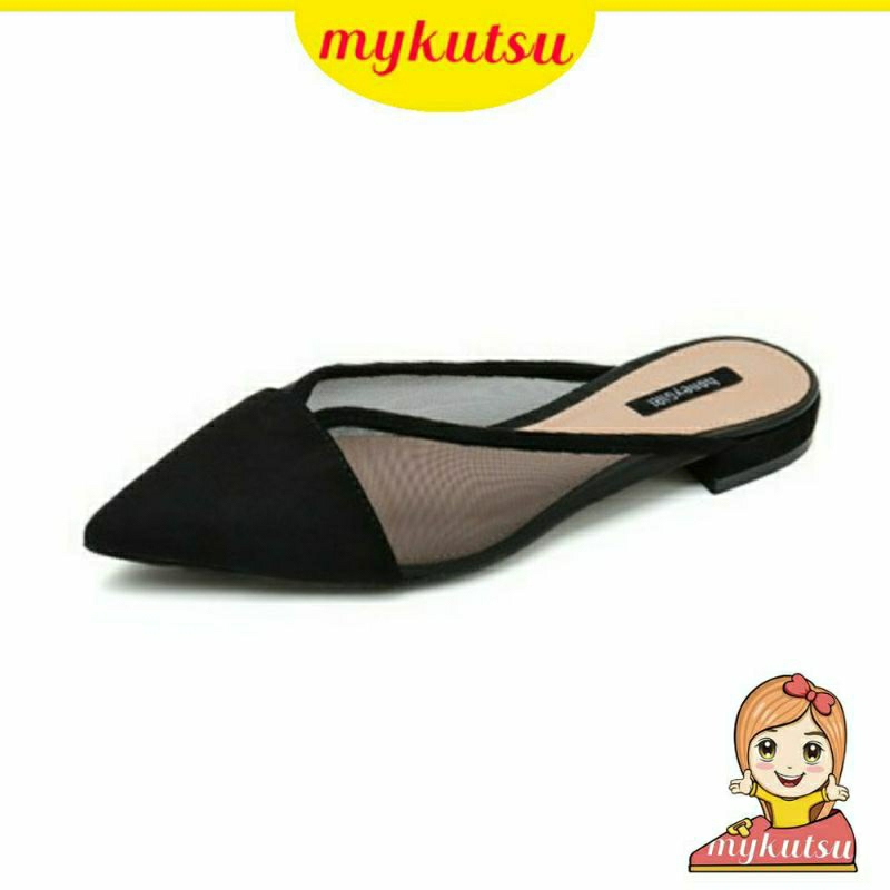 MYKUTSU Jiso Women Pointed Toe Low Heels (Plus Size 35-45) | Shopee ...