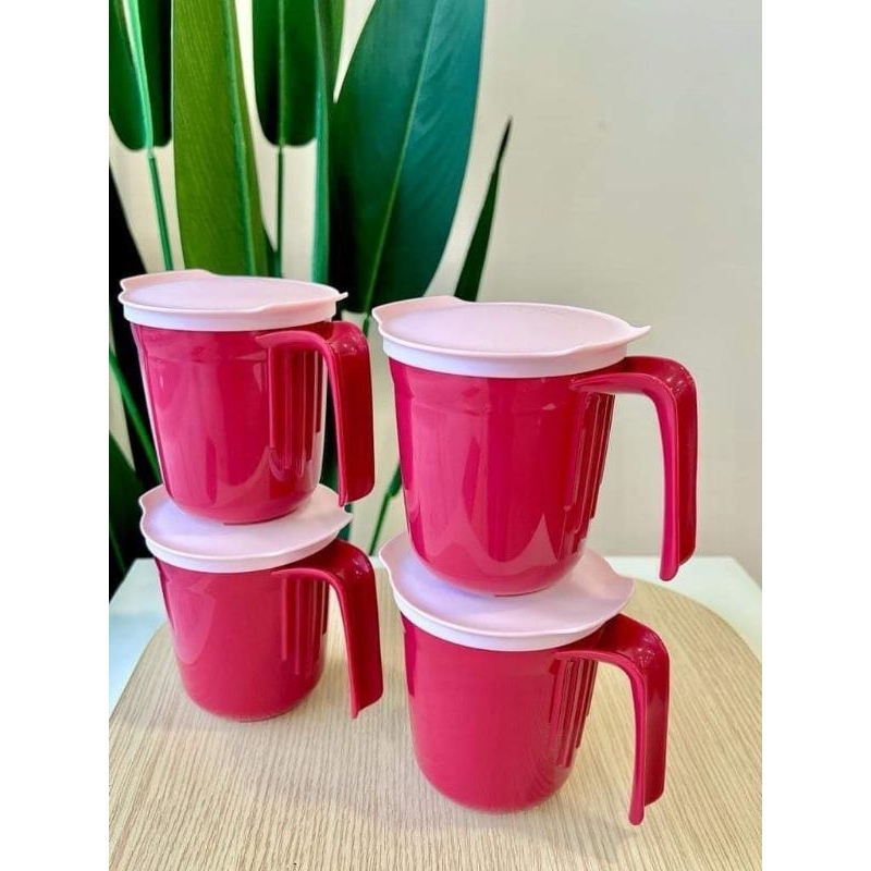 Tupperware Gourmet Mug/ Open House Mugs & Seal (4) 350ml | Shopee Malaysia