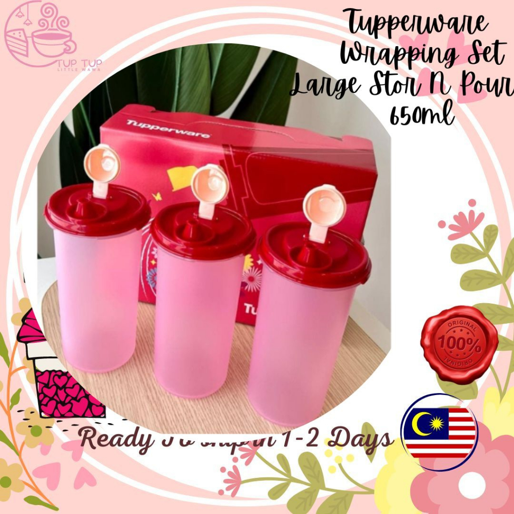 🎁 Hadiah Tupperware🎁REKA PESANAN Wish card 🎁Tupperware GIFT BOX Large Stor N Pour 3IN 1 650ml ...