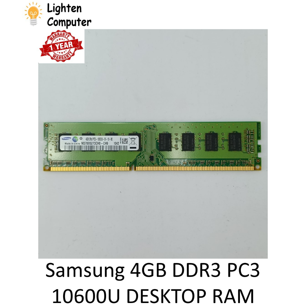 Samsung DDR3 1333Mhz 2GB / 4GB PC3 10600U DESKTOP RAM - Used | Shopee ...