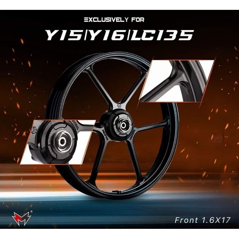 Masviral X46 Daytona CNC Forged ALLOY Sport Rim Yamaha Y15ZR Y16ZR LC135 Sportrim 1.6 1.6 ...