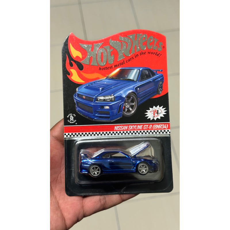 Hot wheels nissan skyline r34 gtr rlc blue | Shopee Malaysia
