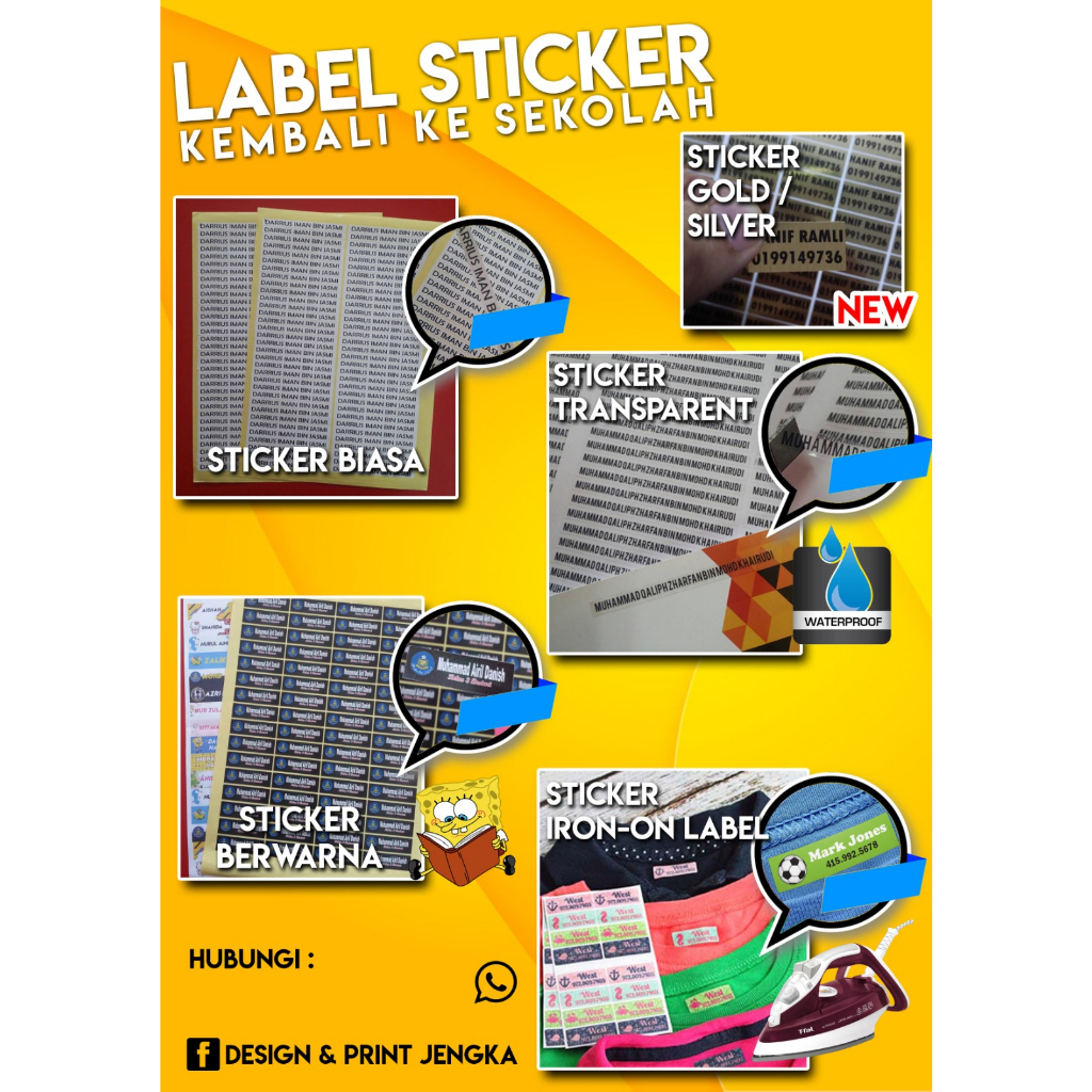 STICKER NAMA MURAH (SIAP CEPAT) | Shopee Malaysia