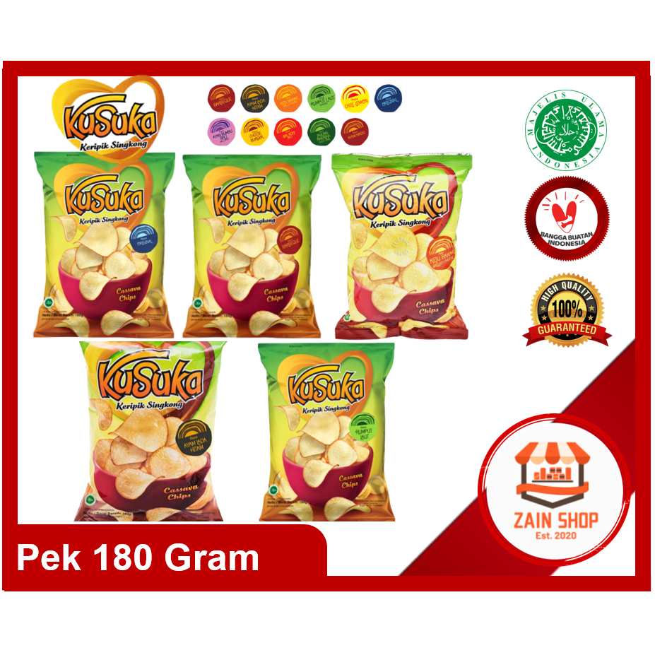 🔥Hot Item/Hot Deal🔥 Kusuka Keripik Singkong Cassava Chips Pek 180 Gram ...