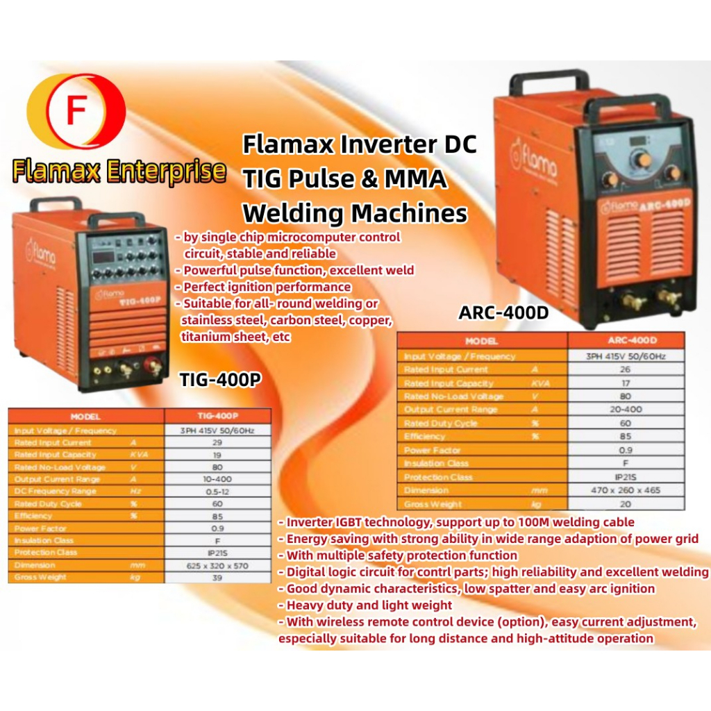 Flamax Inverter DC TIG Pulse （TIG-400P） & MMA (ARC-400D) Welding ...