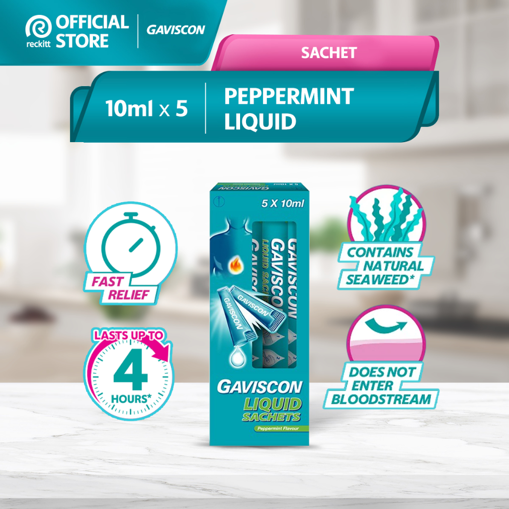 Gaviscon Peppermint Liquid Sachet (10ml x 5's) | Shopee Malaysia