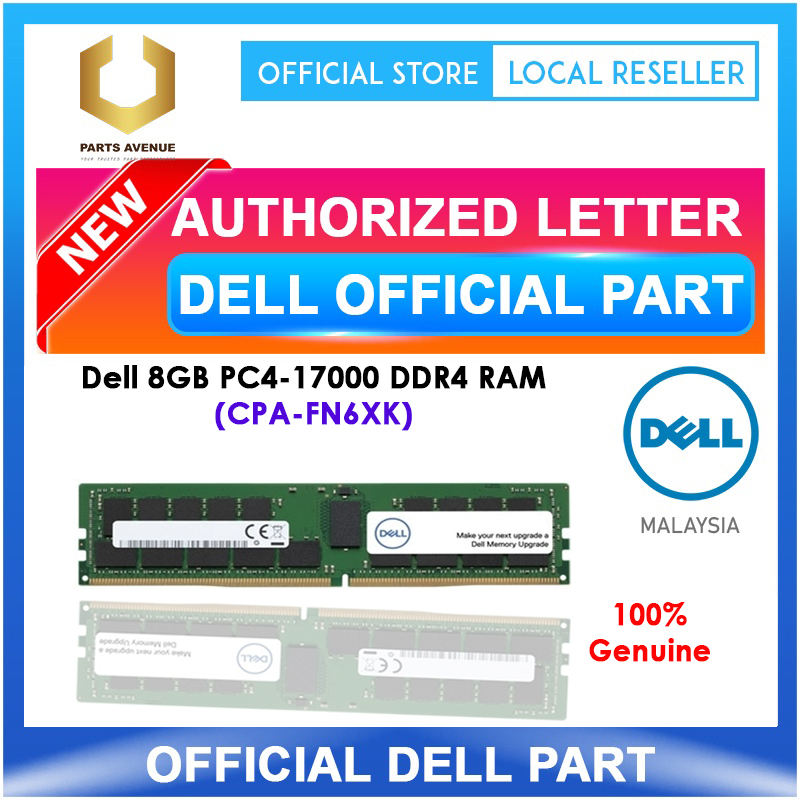 DELL Original DDR4 RAM 8GB PC4-17000 2133MHz 2RX8 DDR4 DIMM (CPA-FN6XK ...