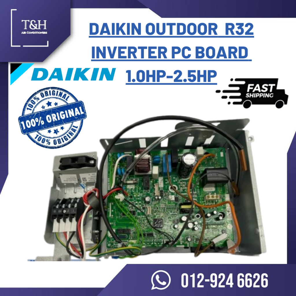 ORIGINAL DAIKIN OUTDOOR PC BOARD PCB 1.0HP (R32) INVERTER RKG28 ...