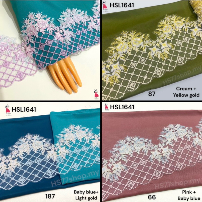 [ 50cm ] Boder lace HSL1641 / lace sulaman bunga/ trimming lace/ boder ...