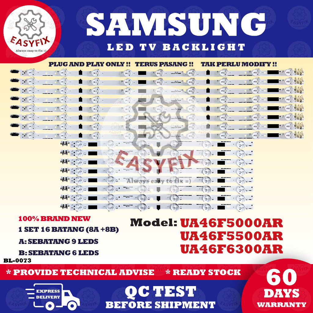 UA46F5000AR / UA46F6300AR / UA46F5500AR SAMSUNG 46" TV BACKLIGHT LAMPUT ...