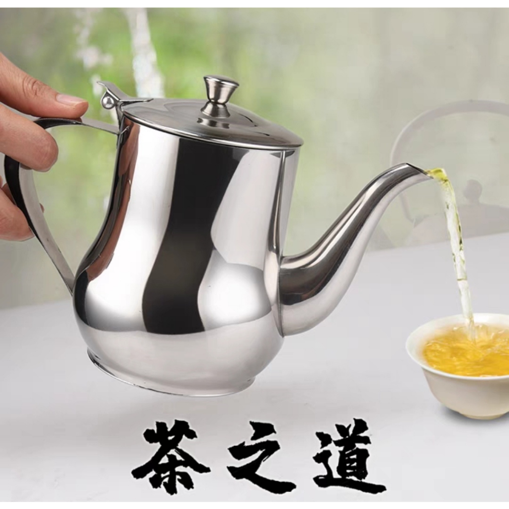 (GSF) Stainless Steel Tea Pot Coffee Kettle Teko Kopi Cerek 32oz/48oz ...