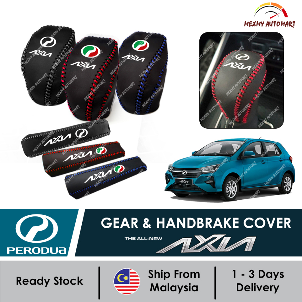 [100% FIT] PERODUA ALL NEW AXIA 2023 Genuine Leather Gear Knob ...