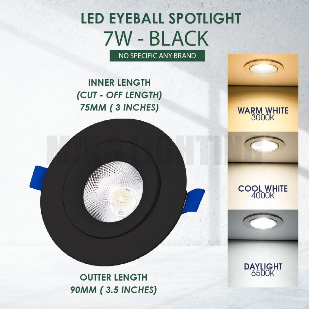 LED Eyeball 3W 7W Recessed Spotlight Downlight Home Lighting Room ...