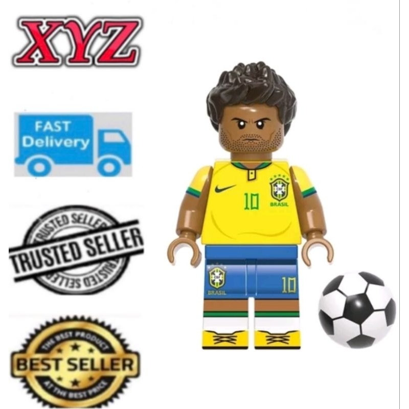 Football NEYMAR JR BRAZIL Lego-like Building Block Mini Figure (100% ...