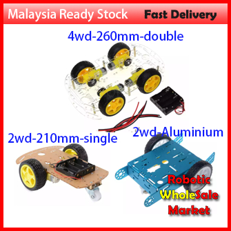 2WD 4WD Single / Double Layer Mini Large Round 6V DC Motor Set Smart ...