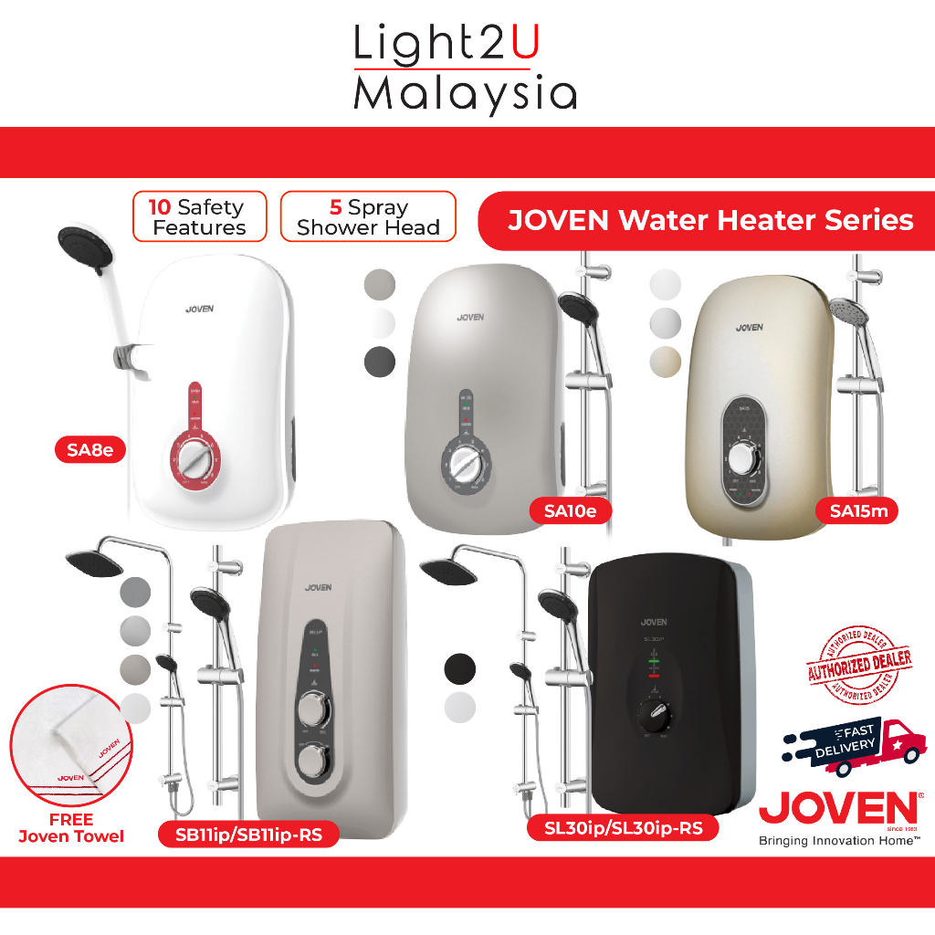 JOVEN Instant Water Heater Series || 热水器 || Pemanas Air || SA8e/SA10e/SA15m/SB11iP/SB11iP-RS ...