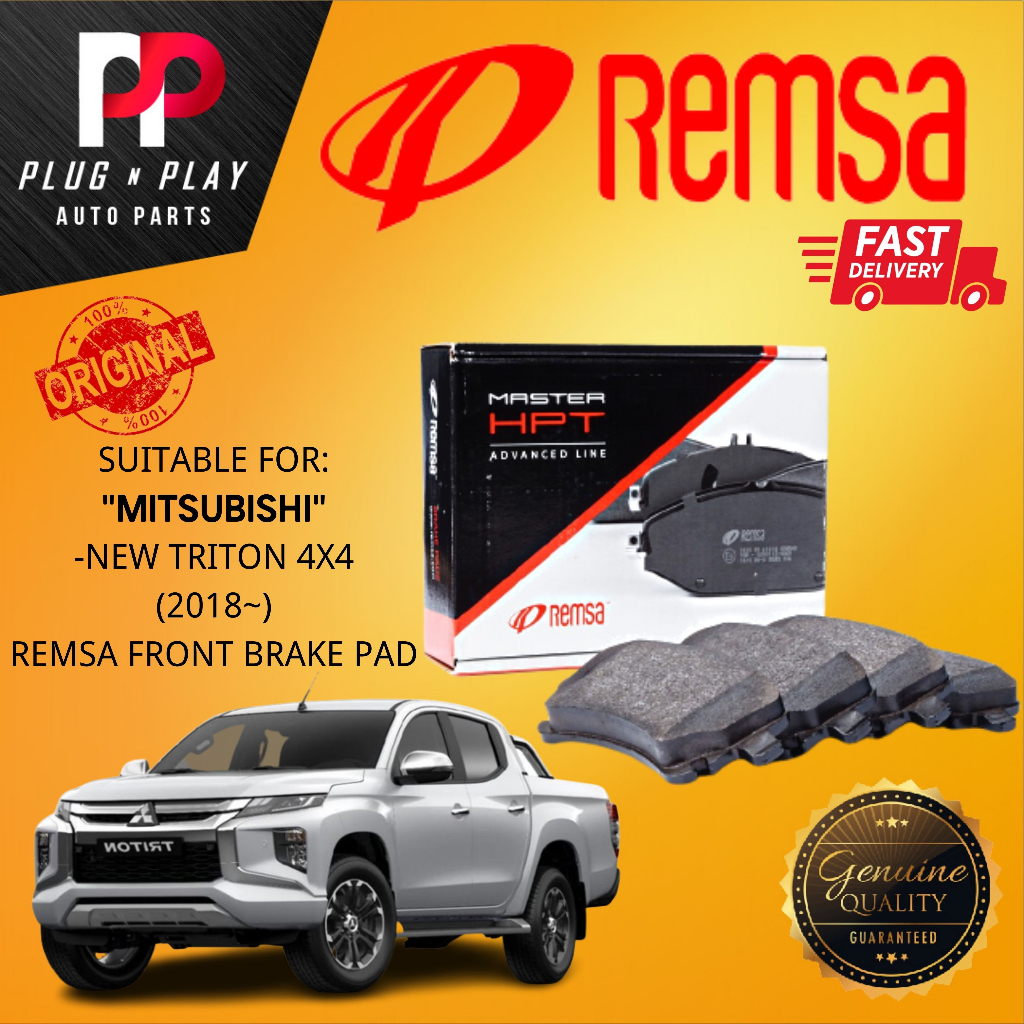 MITSUBISHI NEW TRITON 4X4 (2018~) FRONT (DEPAN) REMSA BRAKE PAD 100% ...