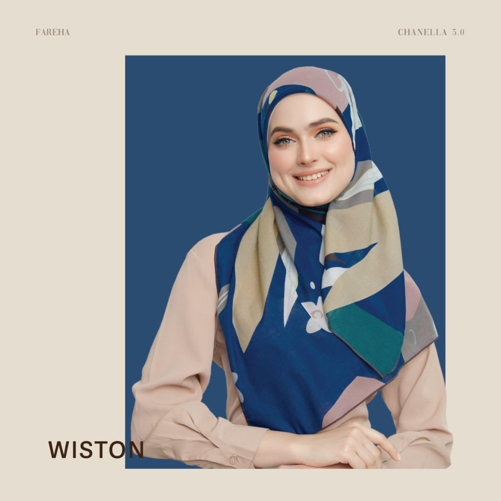 FAREHA Bawal Chanella 5.0 Cotton Premium Bercorak Bidang 45 - Fedora ...