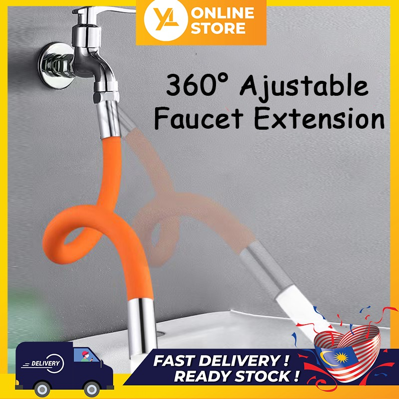 Faucet Extension Extender Rotating Water Tap Getah Paip Air Sambungan ...