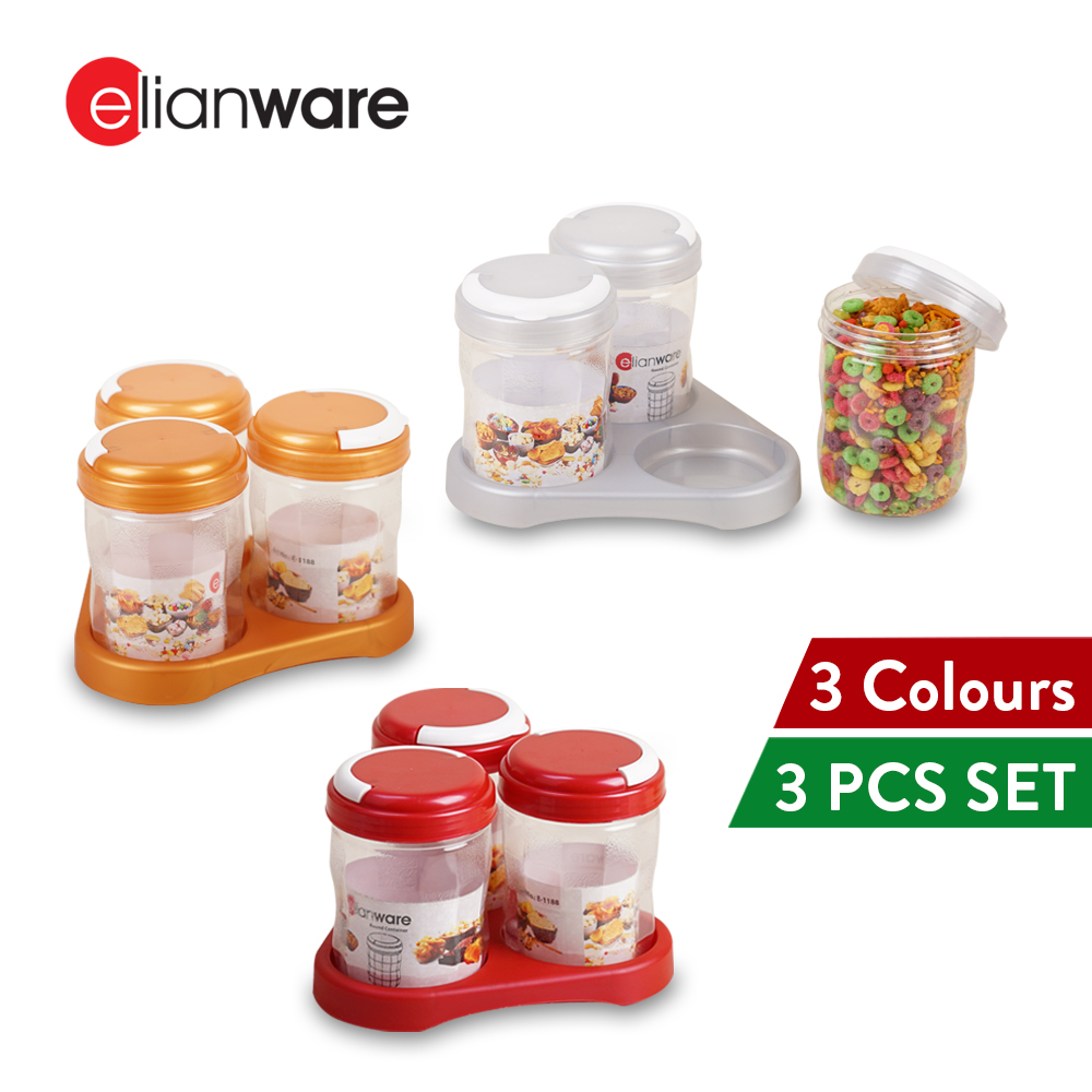 Elianware Raya Serving Food Container Cookies Snacks (740ml/3Pcs ...