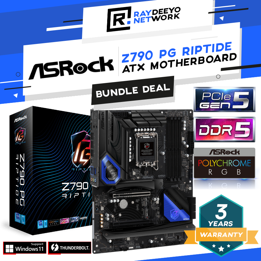 ASROCK Z790 PG RIPTIDE DDR5 ATX Motherboard [LGA1700/PCIE 5.0/PCIE GEN ...