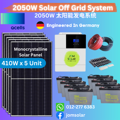 2kW 2350W Solar Panel PV System Off-Grid c/w 5000W 48V Solar Inverter - Qcells - Jomsolar -Ready ...