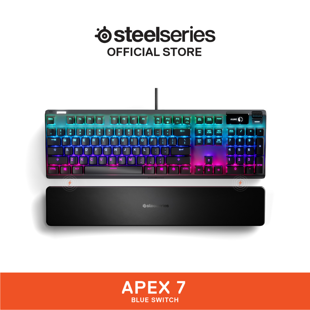 SteelSeries Apex 7 RGB Wired USB OLED Mechanical Gaming Keyboard - Blue ...