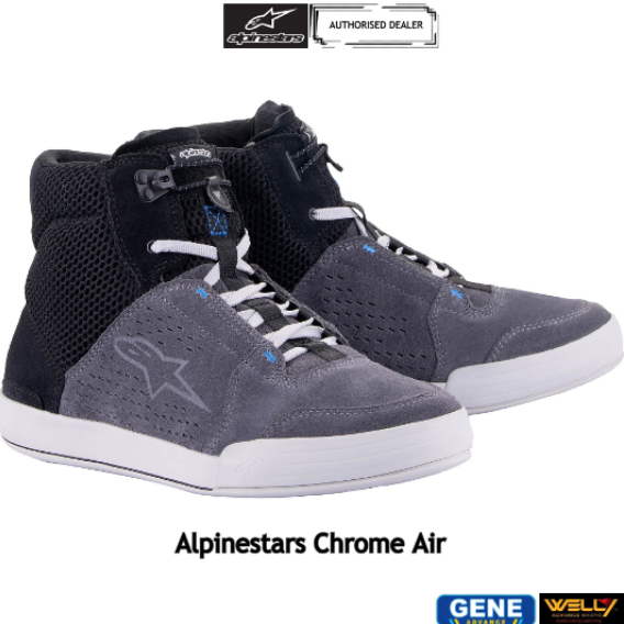 Alpinestars Chrome Air Black Cool Grey Blue Motorcycle Riding Shoes 100 ...