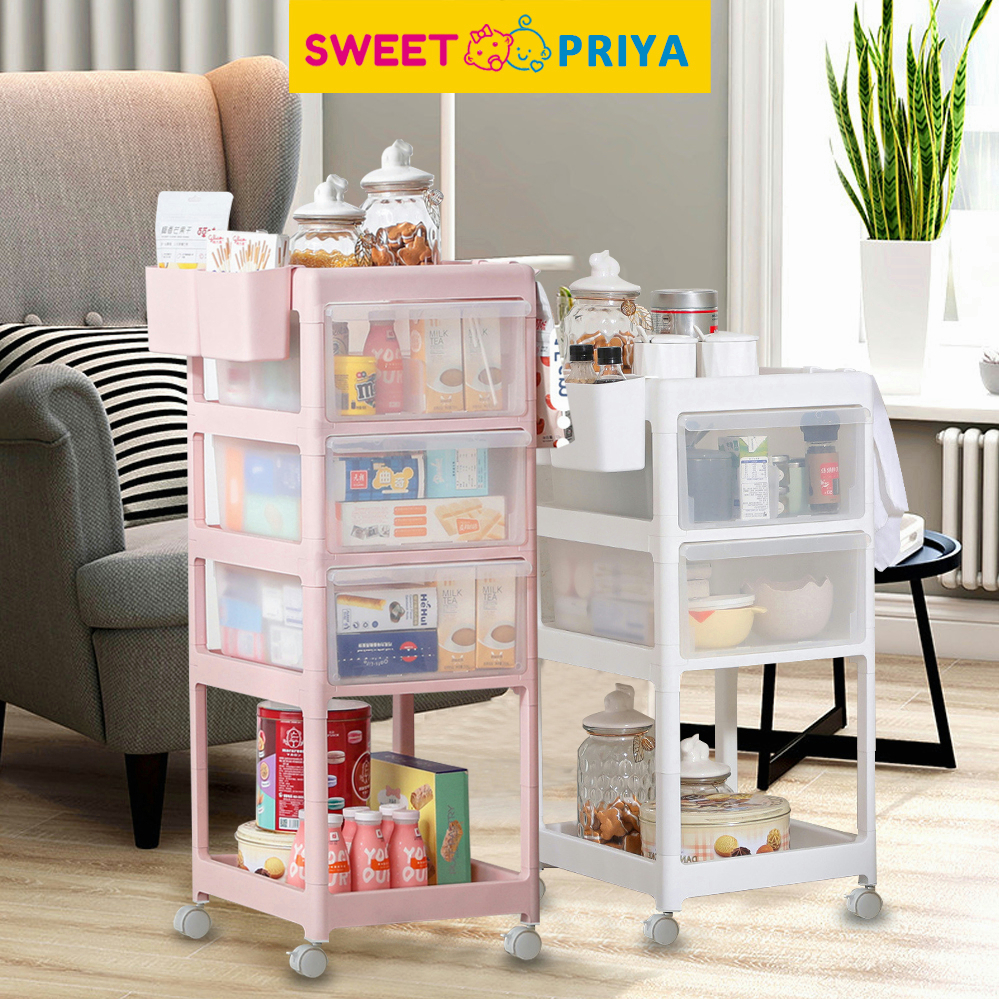 3/4 Layers Multipurpose Storage Rack Trolley Rack Baby Storage Rack ...