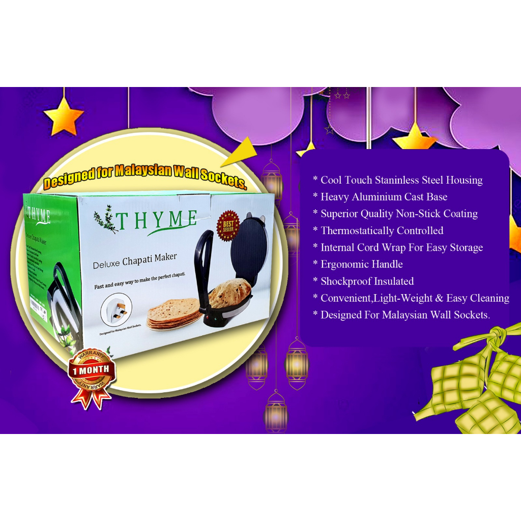 Chapati Maker / Roti Maker DESIGNED FOR MALAYSIA SOCKETS | Shopee Malaysia