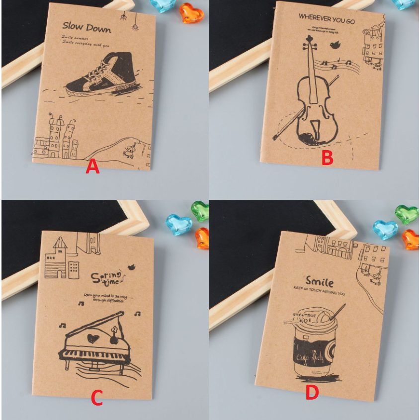 RETRO KRAFT PAPER NOTE PAD MEMOPAD CUTE 32 PAGES SINGLE LINE DOOR GIFT ...