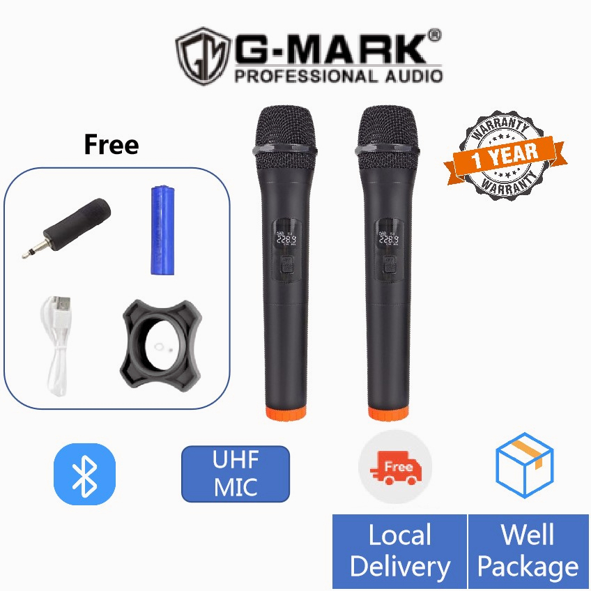 Gmark Professional Dynamic UHF Wireless Microphone 50M Transmission ...