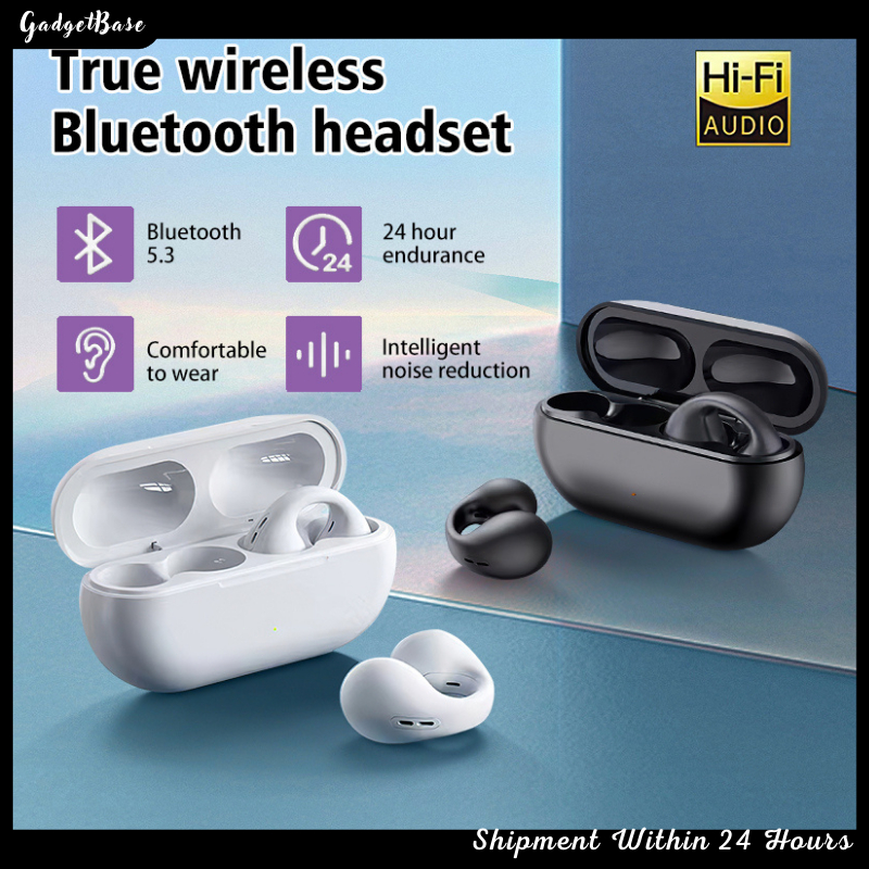 TWS Wireless Headphones Bluetooth 5.2 Bone Conduction Earphones Earclip ...