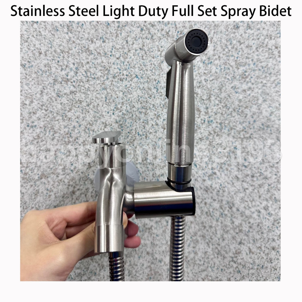 1/2Inch 2Way Black / Stainless Steel Light Duty Full Set Spray Bidet ...