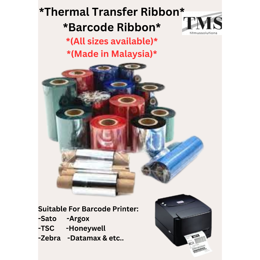 Thermal Transfer Ribbon / Barcode RIbbon / 40mmx300m/55mmx300m ...