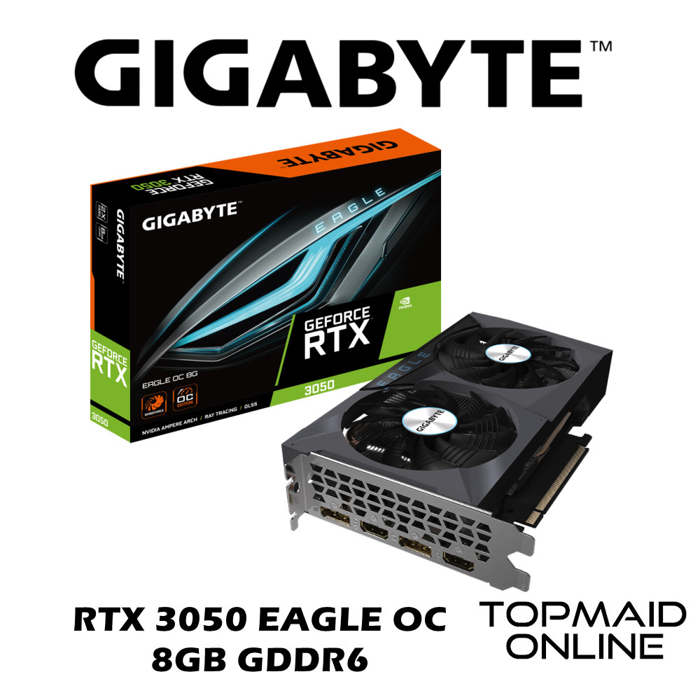 GIGABYTE GEFORCE RTX 3050 EAGLE OC 8GB GDDR6 GRAPHIC CARD | Shopee Malaysia