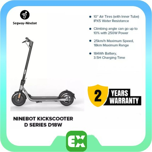 Xiaomi Segway-Ninebot KickScooter D Series D18W - Original 2 Years ...