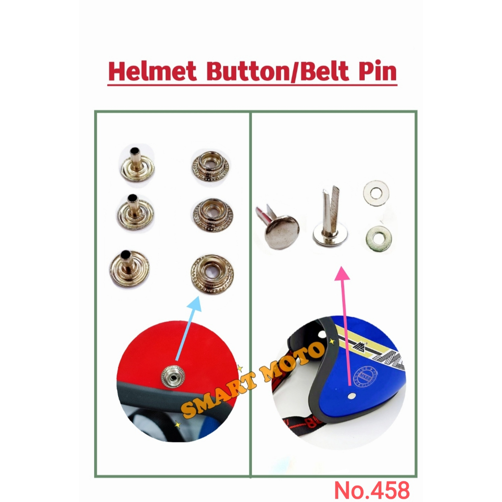 Universal Helmet Button Visor Helmet Belt Pin Paku Button Visor Tali ...