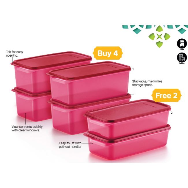 TUPPERWARE COOL STACKLE 2.2L (4PCS) PERCUMA COOL STACKER 1.3L (2PCS ...
