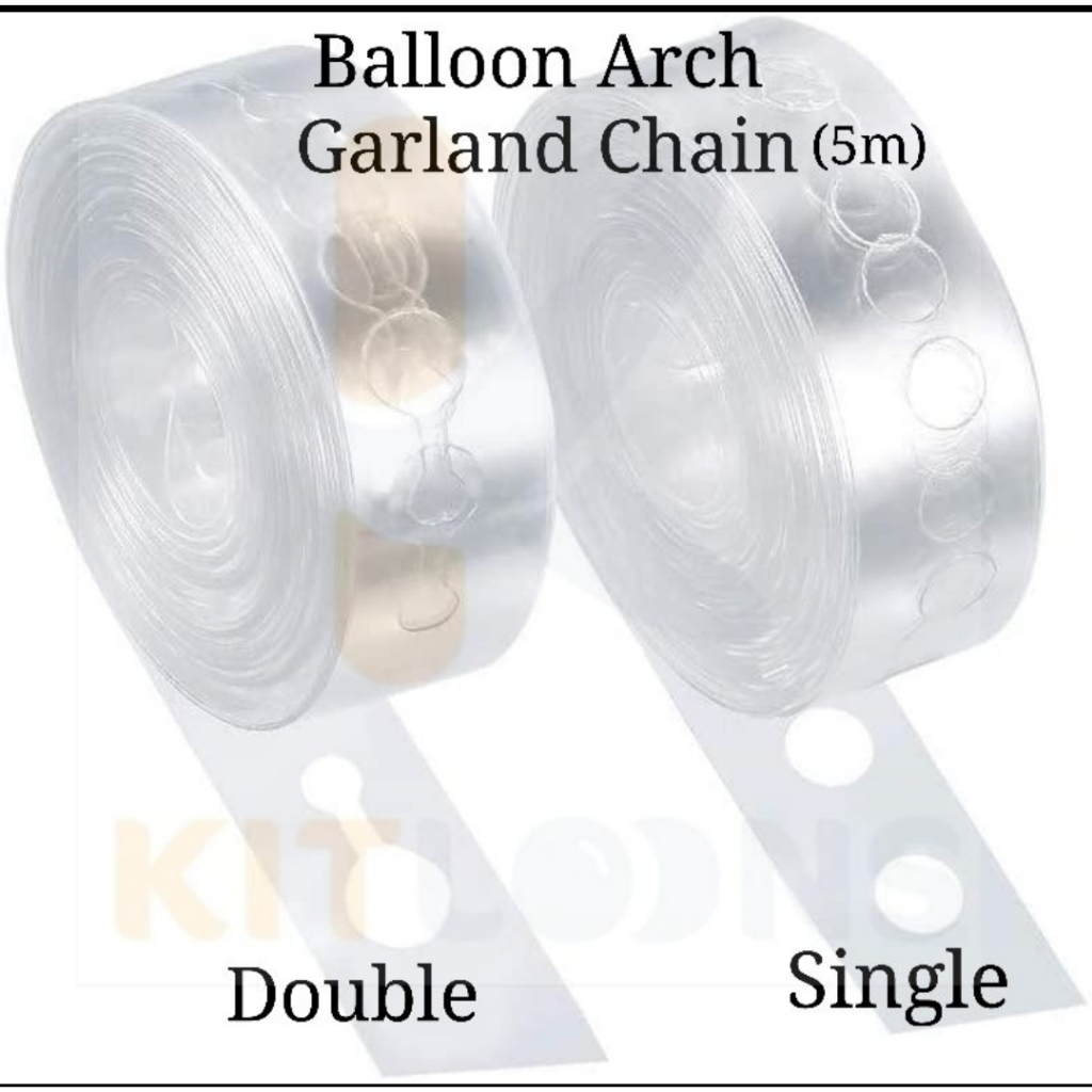 DECO PARTY PLASTIC BALLOON ARCH GARLAND CHAIN 5 METER DOUBLE AND SINGLE ...