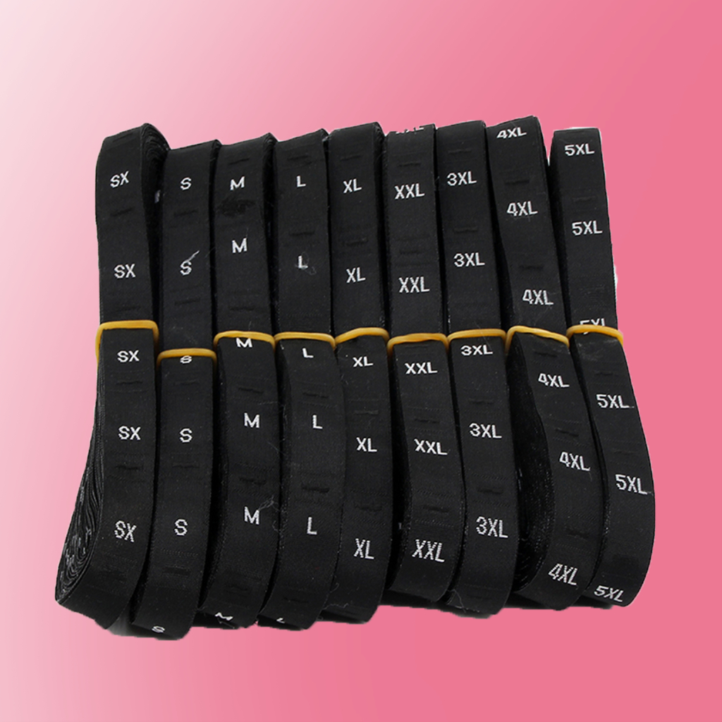 🔥 Hot Item 🔥 - Woven clothing size tag.Label saiz black 500 pcs ...