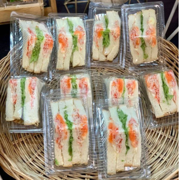 AR - (50 Pcs) Sandwich Box with Lock | Bakery Disposable Plastic Tray ...